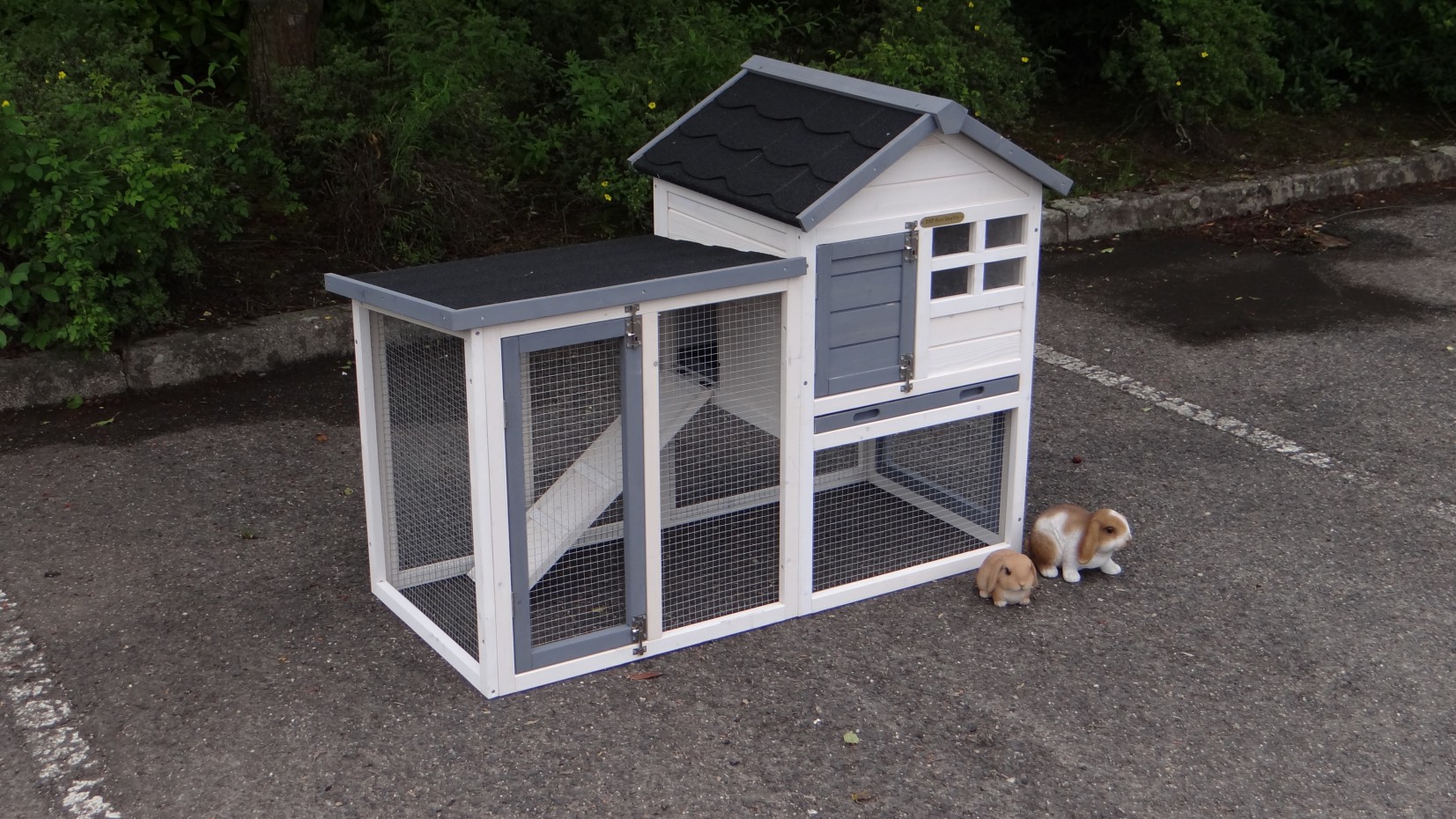 Konijnenhok Advance wit-grijs | max. 2 konijntjes